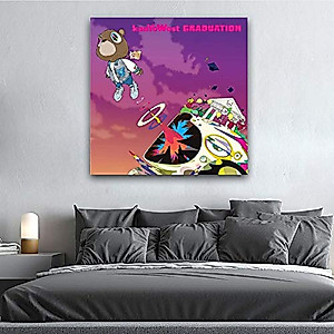 Kanye West (Graduation) - Album Cover Canvas Art Poster and Wall Art Picture Print Modern Family bedroom Decor Posters 12"×12"(30*30cm)
