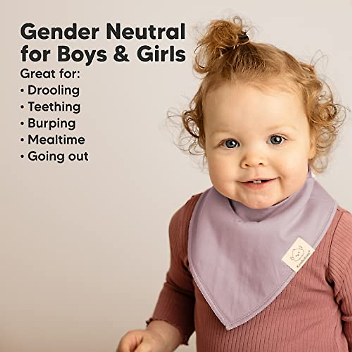 8-Pack Organic Baby Bandana Drool Bibs for Girls - Baby Bibs for Baby Girls, Baby Boys, Soft Cotton Bandana Bibs, Baby Drool Bib, Teething Bibs for Infant, Toddler, Bib Girl (Muted Pastel)