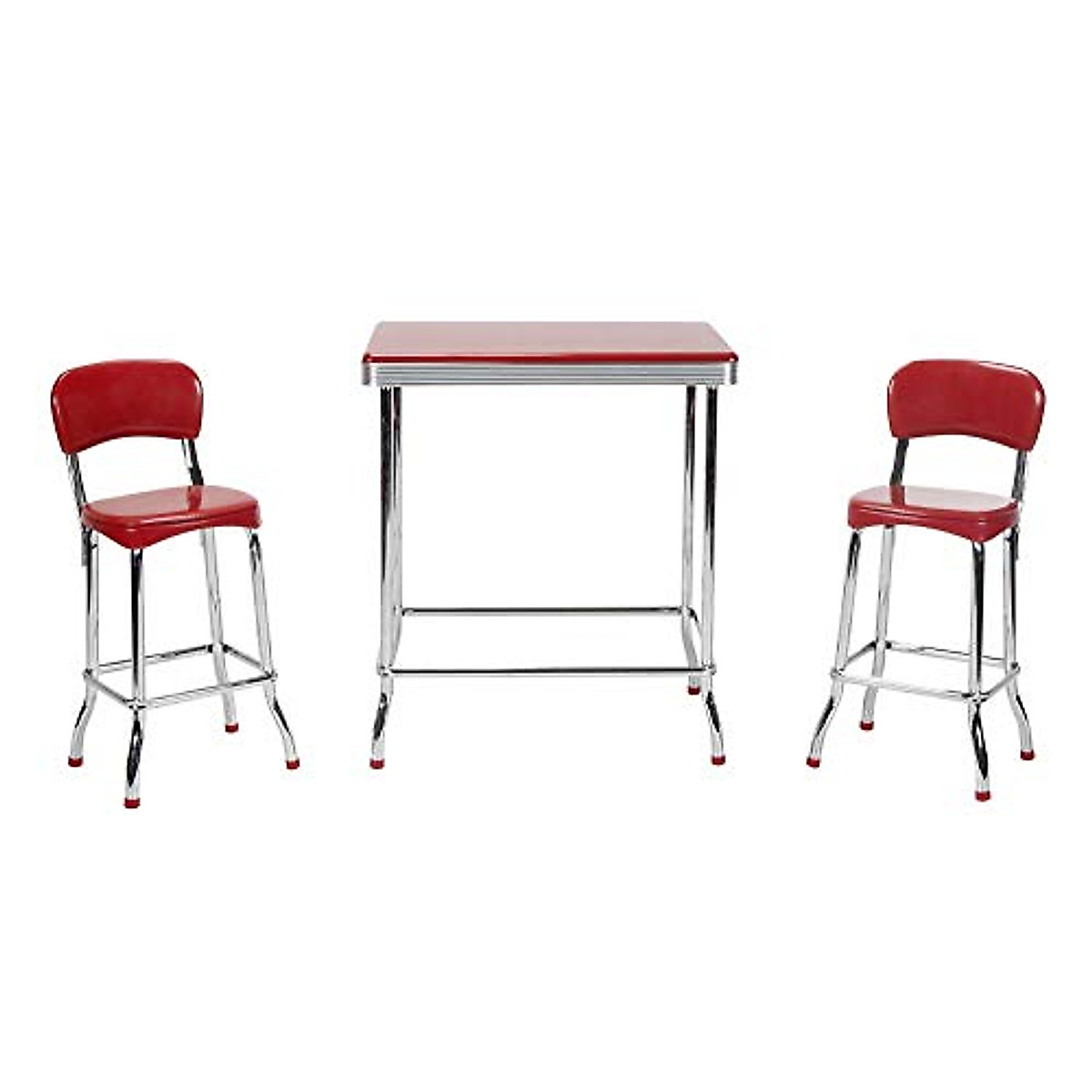 COSCO Stylaire 3 Piece High Top Set, Red & Chrome