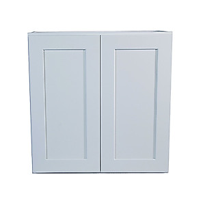 Brookings Shaker Unassembled Wall Kitchen Cabinet W2736, 27 W x 12 D x 36 H, Painted White, Solid Wood, Design House, 543140