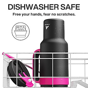 POWCAN 40 oz Tumbler with Handle, 2-in-1 Straw and Sip Lid, Leakproof, Dishwasher Safe, Insulated Stainless Steel Travel Coffee Mug, Keeps Cold for 34 Hours, Fits in Car Cup Holder (Berry)