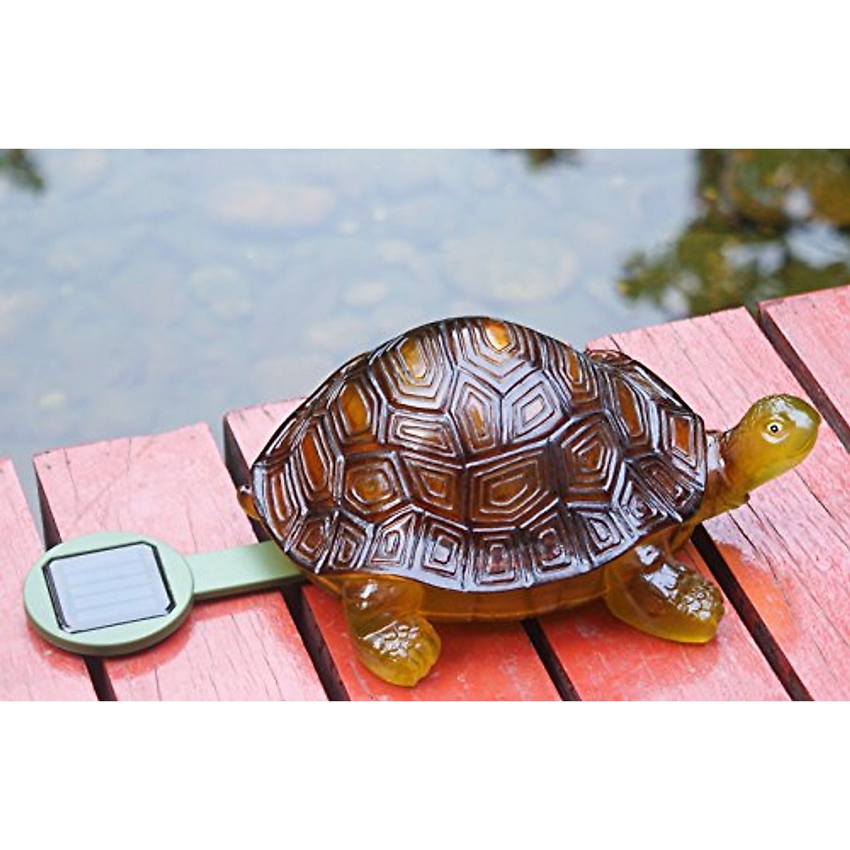 TIAAN 157808 Solar Powered LED Light Garden Decor,Turtle with LED Glowing Shell