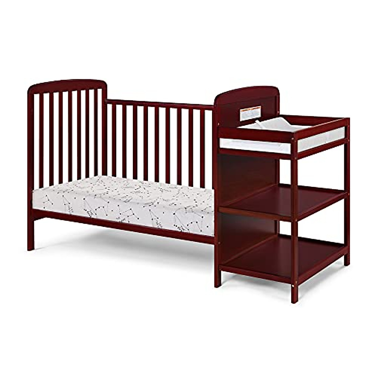 Suite Bebe Ramsey 3 in 1 Convertible Crib and Changer in a Cherry Finish