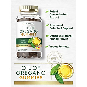 Carlyle Oregano Oil Gummies | 3000mg | 120 Count | Natural Mango Flavor | Vegan, Non-GMO, and Gluten Free Extract Formula | Traditional Herb Supplement