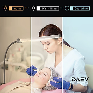 Desk Lamp for Nail Professionals – DAEV 27” Gooseneck Arm Nail Lamp for Desk, Bright Workbench Light, Hobby Light, Architect Lamp – 120 LEDs of Flicker-Free Daytime Light