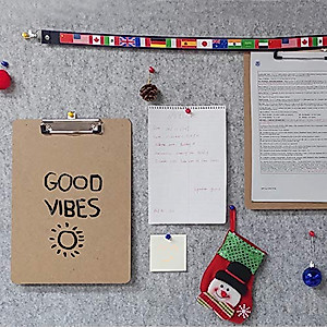 Clipboards,Set of 6 Multi Pack Clipboard, ECO Friendly Durable Wooden 9"x12" Hardboard | Holds 100 Sheets! with Strong Hangable Low Profile Clip | Standard A4 Letter Size Office Classroom Supplies