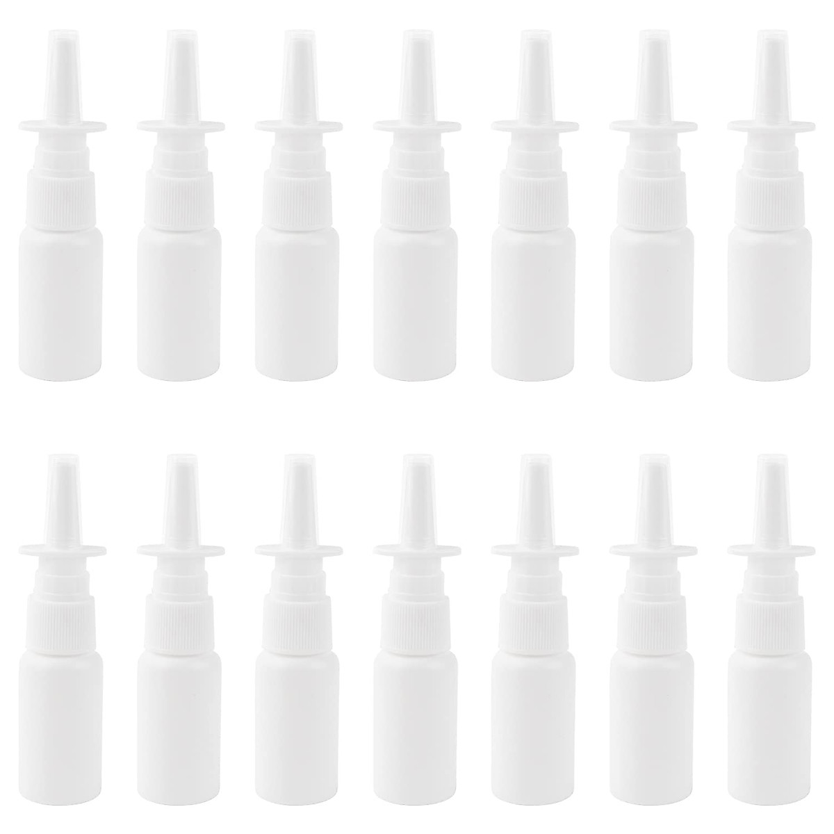 AUEAR, 5 Pack 20ml White Plastic Empty Refillable Nasal Spray Bottles Mist Nose Nasal Sprayer Bottle Mist Sprayers Atomizers Makeup Water Container for Travel Outdoor