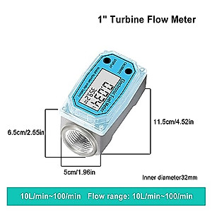 Flow Control Meter 1 Inch Flow Meters Flowmeter, Gauge PCB Electronic Flow Indicator Sensor for Gasoline Methanol Kerosene Water Used in Petroleum,Food, Etc.