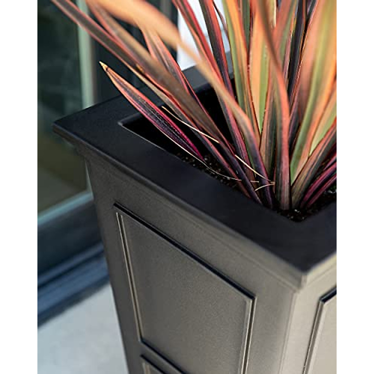Veradek Fairmont Tall Plastic Planter - Large Outdoor Planter for Front Porch | Crack Resistant All-Weather Use | Classic Estate Design for Tall Plants, Flowers, Trees