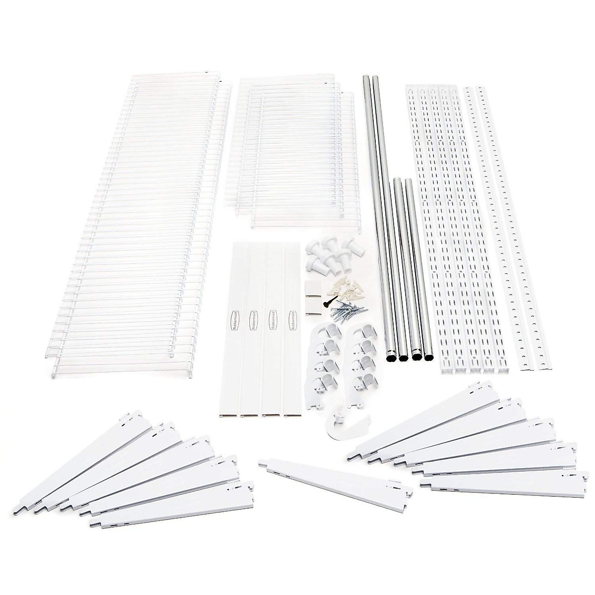 Rubbermaid Configurations Deluxe Closet Kit, Titanium, 4-8 Ft., Wire Shelving Kit with Expandable Shelving and Telescoping Rods, Custom Closet Organization System, Easy Installation