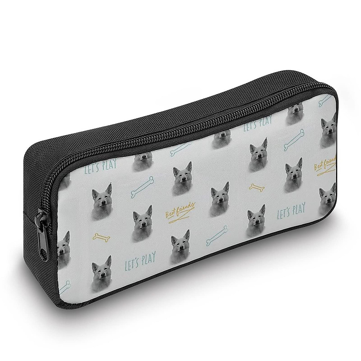 German Shepherd White Pencil Case Pencil Pouch Coin Pouch Cosmetic Bag Office Stationery Organizer