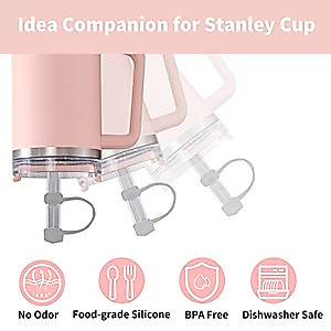 For Stanley Cup Accessories H2.0, Including 2 Stanley Cup Spill Stopper, 2 Stanley Straw Cap Cover, 2 Stanley Tumbler Leak Proof Plug, Silicone Accessories for Stanley 40 oz 30 oz Tumbler with Handle