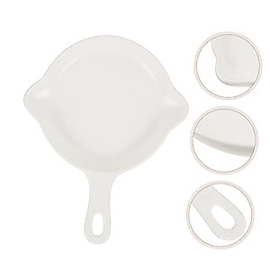 Alipis Ceramic Bakeware Bread Oven Bread Loaf Pans for Baking Mini Loaf Baking Pans Ceramic Egg Skillet Tortilla Pan Mini Fry Pan Plate for Cheese Roasting High Temperature Baking Pan Egg