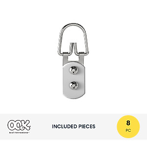 OOK by Hillman 50637 ReadyScrew Large Steel D-Ring Hangers Tidy Tins, 8 Ring Hanger sets,Zinc-plated