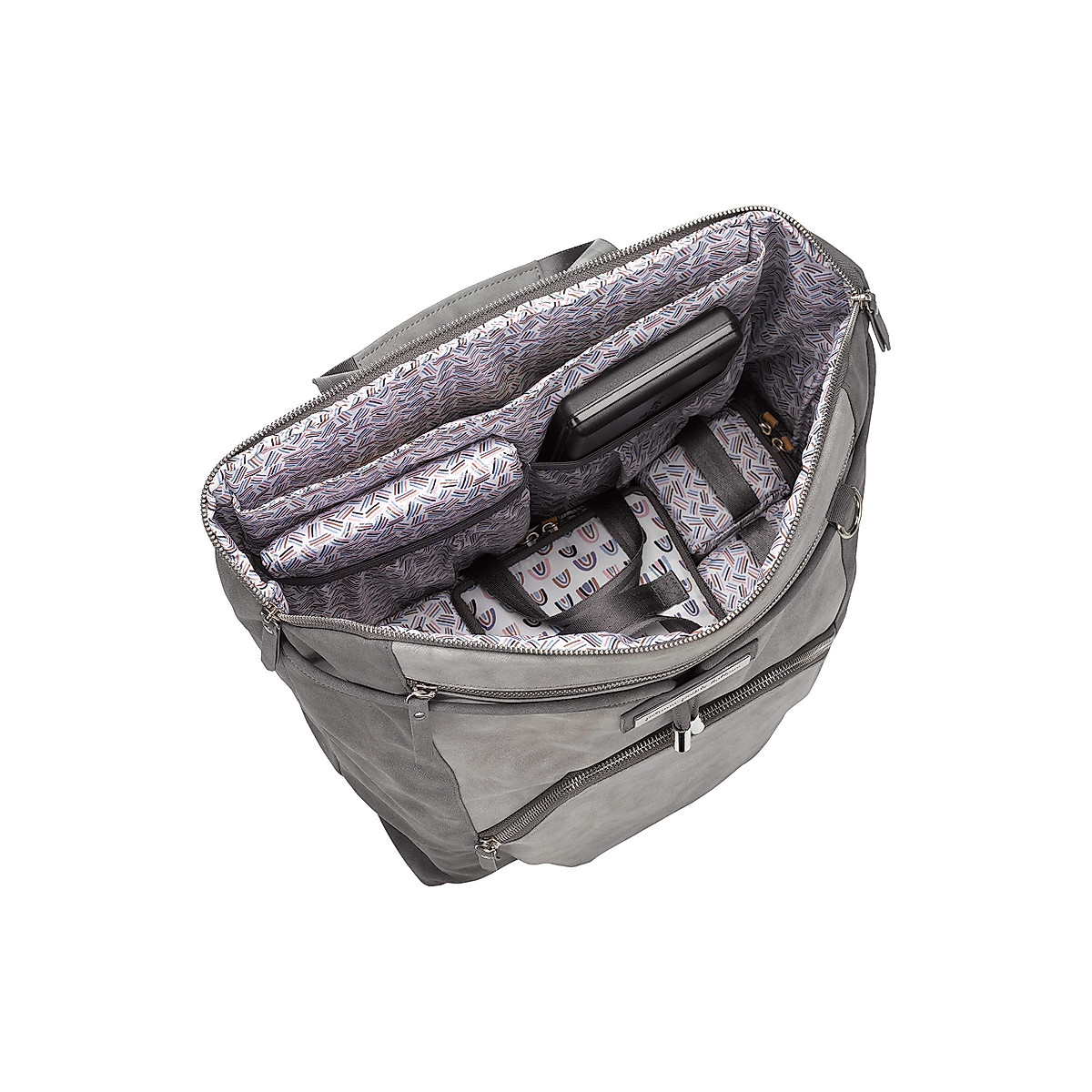 Petunia Pickle Bottom Cinch Convertible Backpack - Baby Bag - Baby Diaper Bag for Parents - Baby Backpack Diaper Bag - Stylish, Spacious, Secure Backpack for Busy Modern Moms & Dads - Pewter