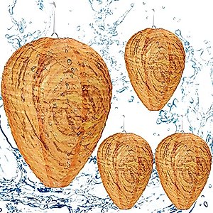 4 Pack Wasp Nest Decoy Wasp Deterrent for Hornets Yellow Jackets Outdoor Waterproof Material