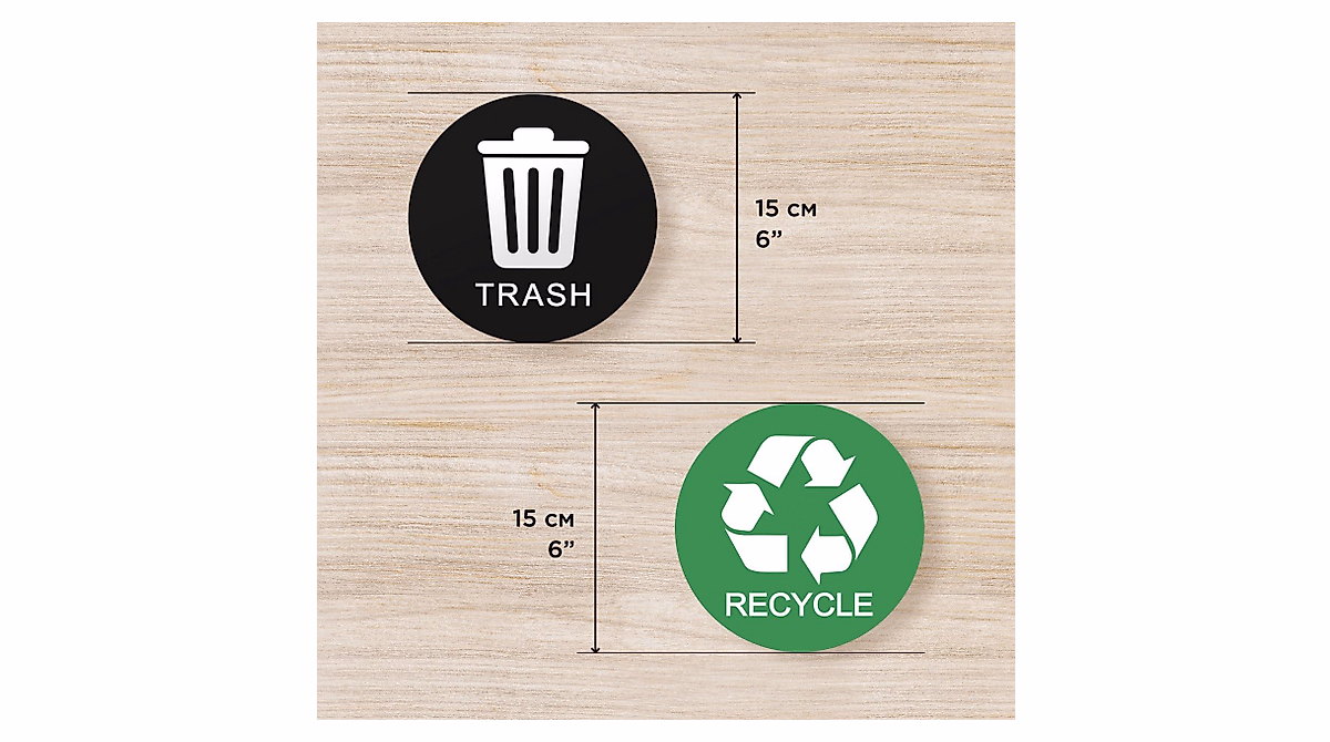 Vinyl Recycle Stickers for Trash Cans - Eco-Friendly Labels