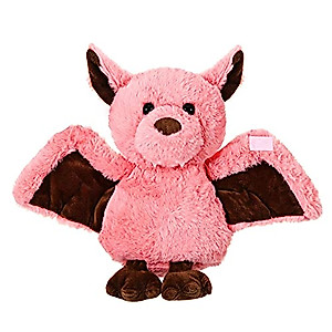 Cuddly 11 inch Plush Bat Stuffed Animal Halloween Stuffed Animal Plush Toy Plush Animal Doll Bedtime Toys Birthday Xmas Furry Gifts for Children Kids Baby Toys (Pink, 11 inch)