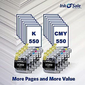 INK E-SALE Compatible LC203 LC201 Ink Cartridge Replacement for Brother LC203 XL LC201 XL for MFC-J460DW MFC-J480DW MFC-J680DW MFC-J880DW MFC-J4320DW MFC-J4420DW MFC-J4620DW MFC-J5620DW 10 Packs