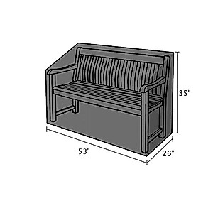 Silvotek 2 Seater Garden Bench Cover – Waterproof Outdoor Bench Cover with Durable 210D Oxford Material+ Extra PVC Coating, Patio Bench Cover - 53" L x 26" W x 35" H