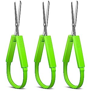 Sokoweii 5.3in Loop Scissors for Toddlers or Kids, Mini Loop Scissors, Adaptive Design, Easy-Open Squeeze Handles