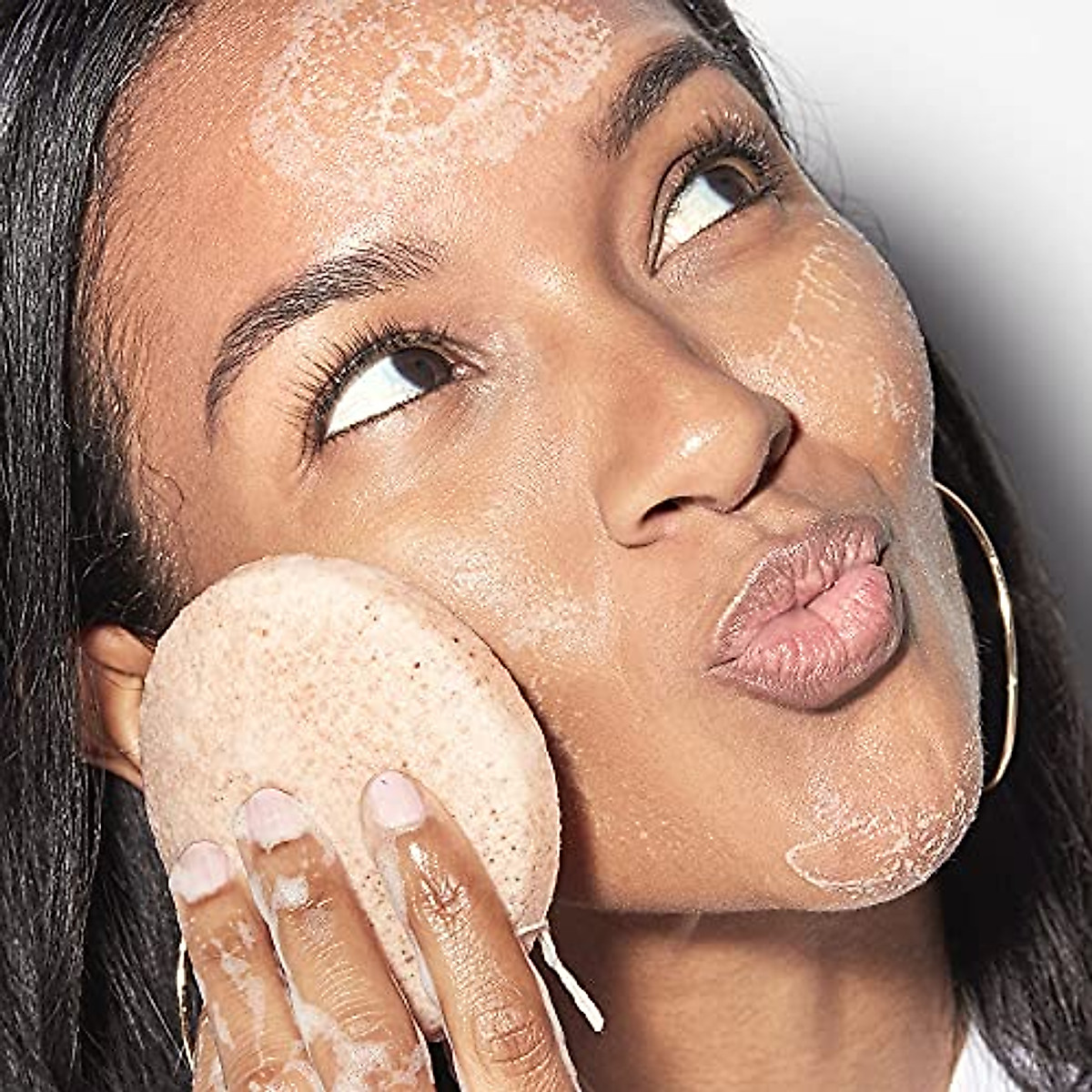 Honest Beauty Gentle Konjac Sponge with Pink Kaolin Clay |Soft Exfoliating Facial Sponge |Buff & Soften Skin | 1 count