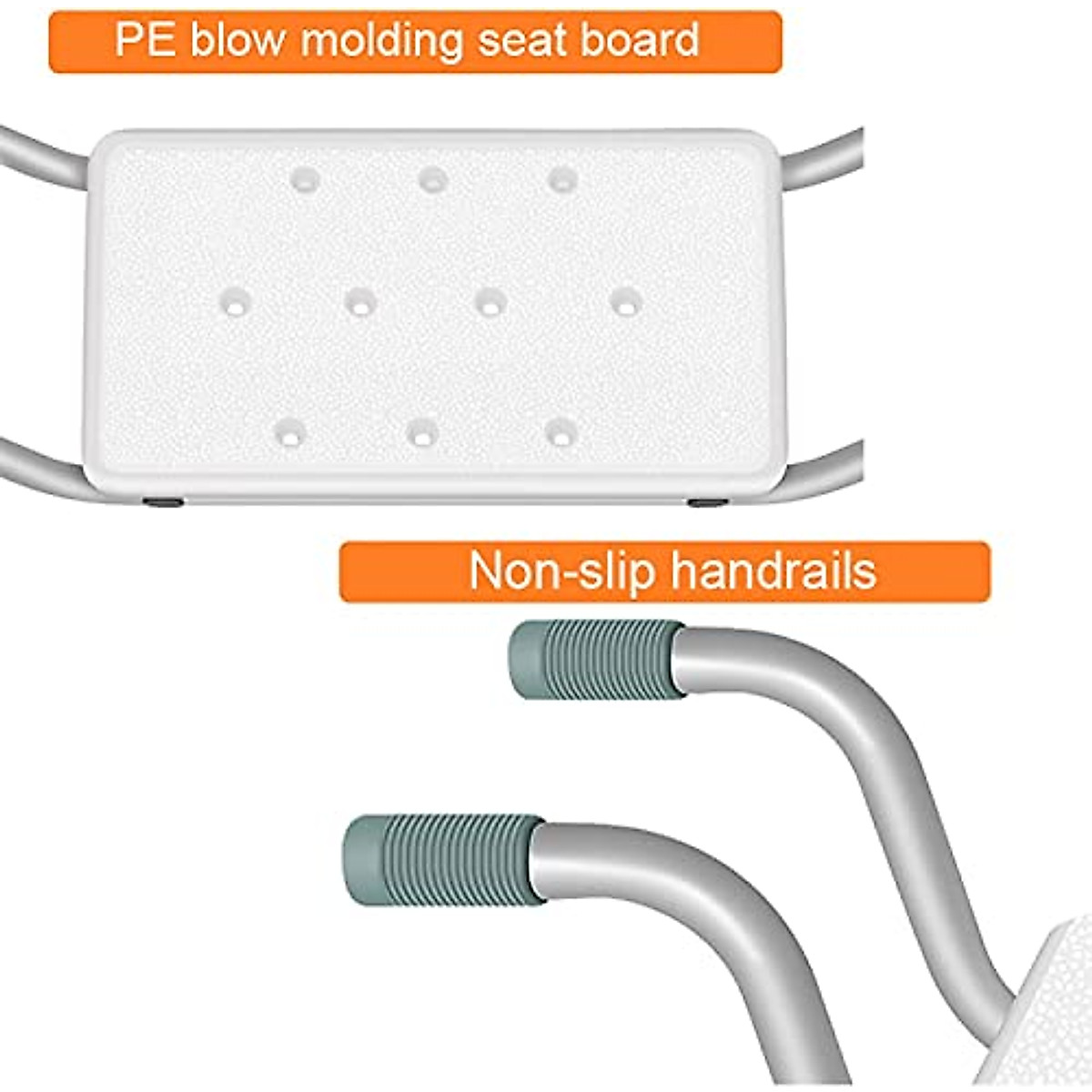 Aiptosy Bath Bench, Heavy Duty Shower Stool Aluminium Adjustable Length Bathroom Seat 29-33inch, Plastic Bathtub Seat for Elderly, Disabled, Handicapped, Upto 350Ib Weight