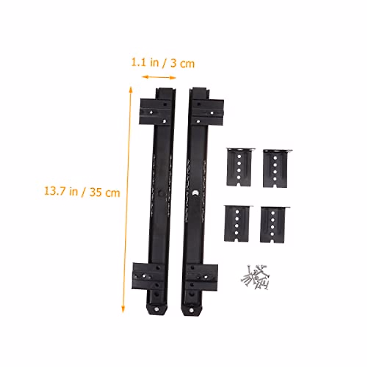 DOITOOL 2 Pairs Keyboard Track Black Slides Black Drawer Vanity Trays Heavy Duty Drawer Slides Keyboard Drawer Under Desk Slide Keyboard Tray Under Desk Slide Drawer Track Keyboard Slide