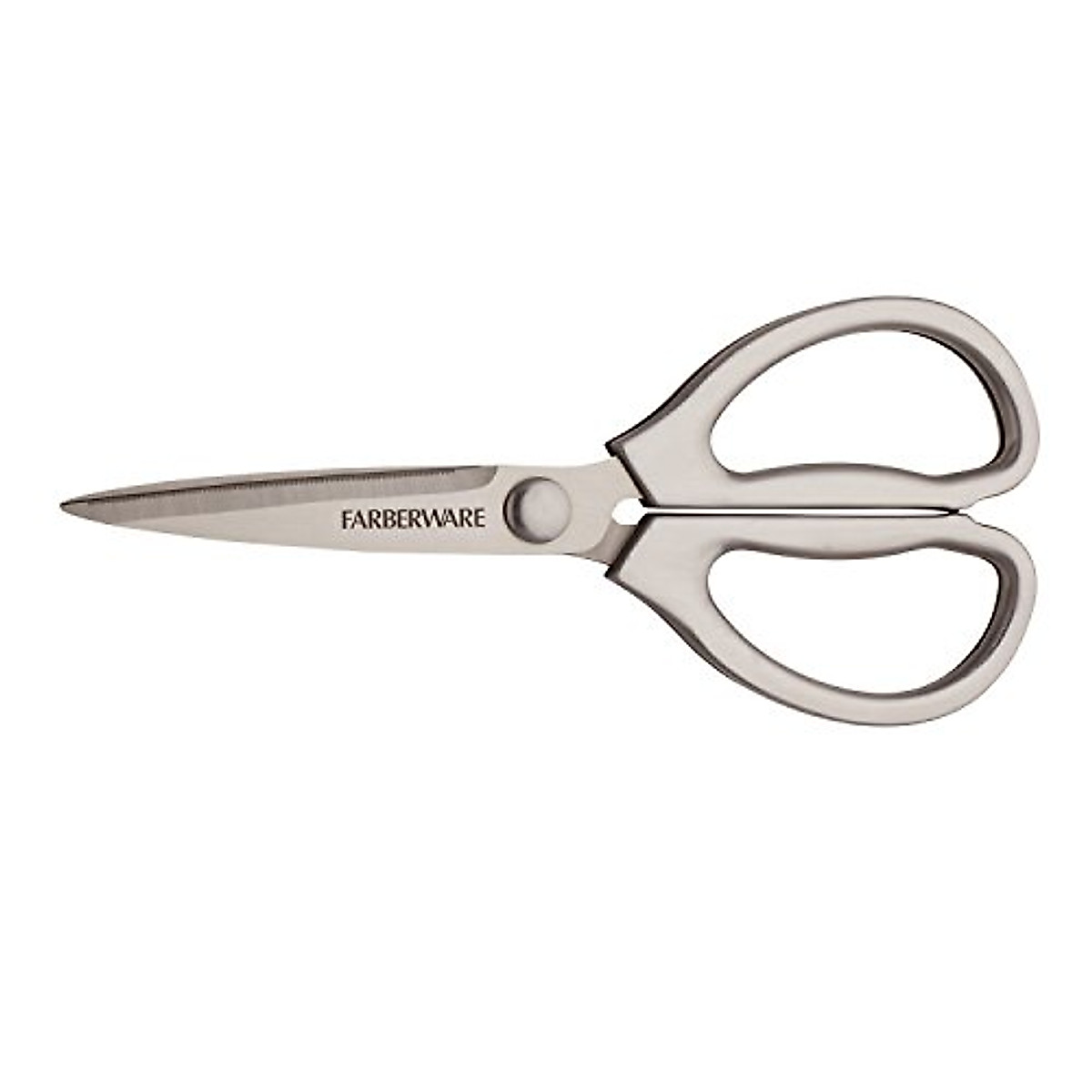 Farberware All Purpose High Carbon Stainless Steel Shears with Contoured Handles, 8.2 x 3.5 x 0.5 inches, Silver