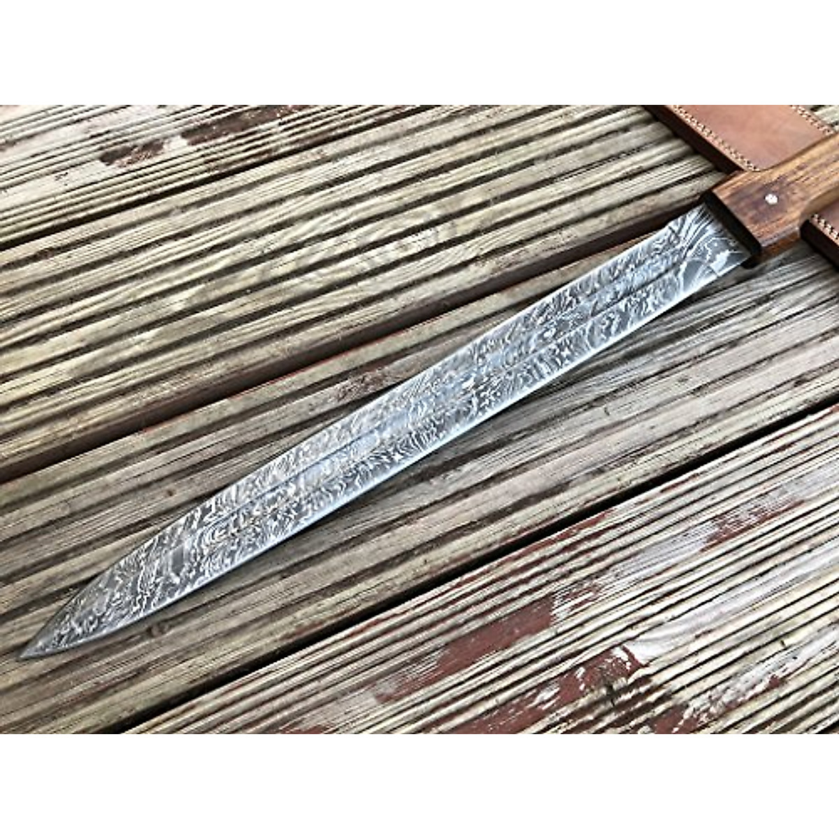 Perkin - FST1 - Damascus Steel Knife - 24 Inches Fixed Blade Hunting Knife Sword