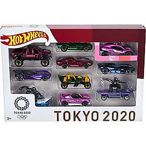 Hot Wheels Tokyo 2020 Olympics 10 Castings In 1 Pack Features 1:64 Scale Cars With Popular Sports Themes Treasure Hunt Car Collectible Ages 3 And Older