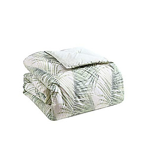 Tommy Bahama - Queen Comforter Set, Reversible Cotton Bedding with Matching Shams & Bonus Throw Pillows, All Season Home Decor (Kauai Green, Queen)