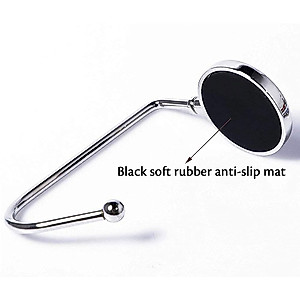 ZHENJIER 5 Pack Purse Hook Hanger, Metal Hook Long Handbag Hanger for Table Desk,Portable Bag Holder Under Counter Handbags Hook for Women Girl