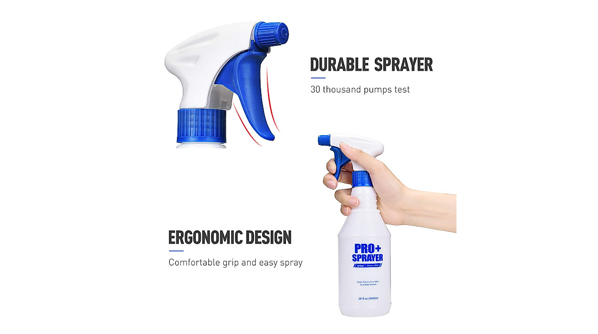 Adjustable Plastic Spray Bottles - 2 Pack 16 Oz