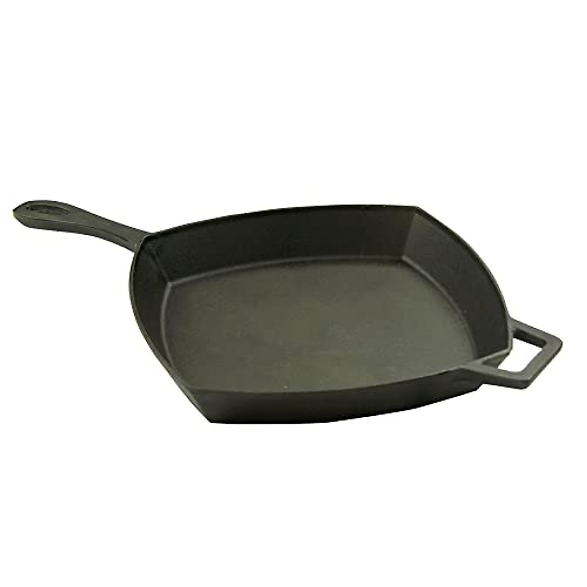 Bayou Classic 7433 12-in Square Cast Iron Skillet Features Helper Handle Perfect For Breakfast Pan Frying Sautéing and Baking