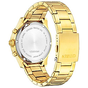 Citizen Men's Quartz Dress Watch with Stainless Steel Strap, Gold-Tone, 22 (Model: AN8192-56P)
