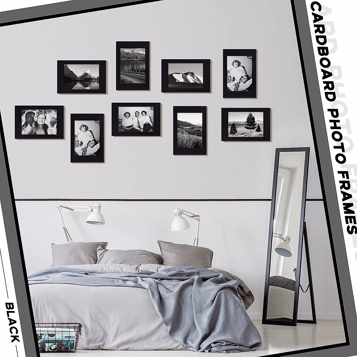 Juexica 100 Pieces Paper Picture Frames 4x6 Standing Photo Frames with Easel Stand Cardboard Frames Picture Art for Kids Craft Decoration Christmas Graduation Wedding Display, Black