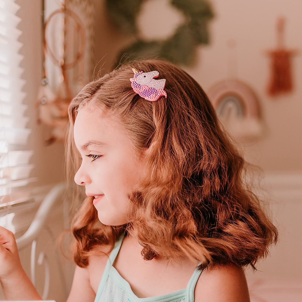 FROG SAC Interchangeable Charm Headbands for Girls, Butterfly Bow Unicorn Kids Headband, Sparkle Rhinestone Little Girl Hair Bands, Sparkly Toddler Hair Accessories for Children