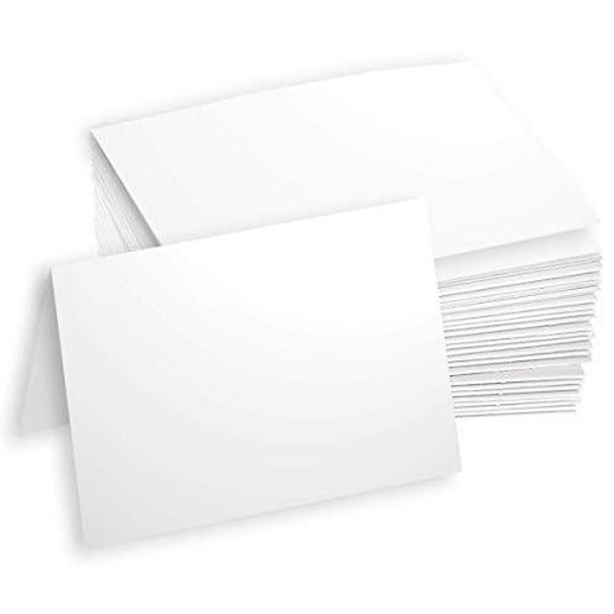 Hamilco White Cardstock Thick Paper - 5 x 7" Blank Folded Cards - Greeting Invitations Stationary - Heavy weight 80 lb Card Stock for Printer - 100 Pack