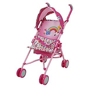 Baby Alive: Doll Stroller - Pink & Rainbow - Fits Dolls Up to 24", Retractable Canopy, Safety Harness for Baby Doll, Two-Toned Handle & Wheels, Storage Basket, for Kids Ages 3+