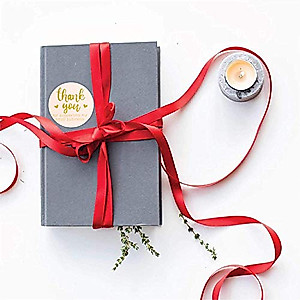 Thank You Stickers, 1.5" Multiple Color Golden Font Design Thank You Stickers, 500 Labels Each Roll