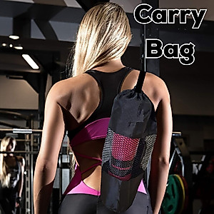 Elite Athletics Barbell Squat Pad for Women & Pair of Gym Ankle Straps for Cable Machines with Secure Straps & Carry Bag - Pink Hip Thrust Foam Squat Bar - Thick Foam Cushion