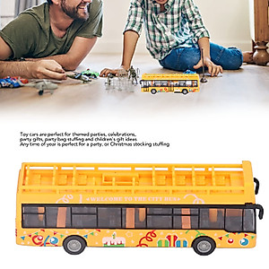 Pull Back Bus, Alloy and Plastic Pull Back Bus Toy Develop Intelligence Gifts Pull Back Bus for Kids 3 Years Old Handicraft Toys (Yellow)