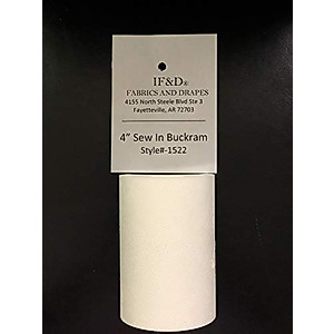 Fabrics and Drapes for Home Sewing - 4 Inch Wide, Washable, Non Woven Filter Fabric, White, Sew-in Buckram/Heading Tape- 12 Yard Piece - Style #1430-4