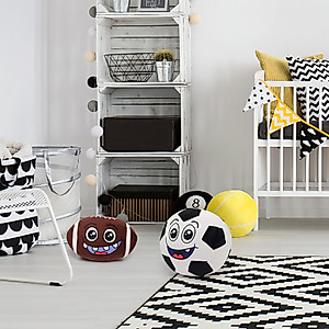 QUICK HORSE Talking Football Plush Pillow 8.6" Sports Balls Toy Interactive Stuffed Football Throw Shaped Pillow Football Stuffy Plushie with Music and Sound for Kids Toddlers