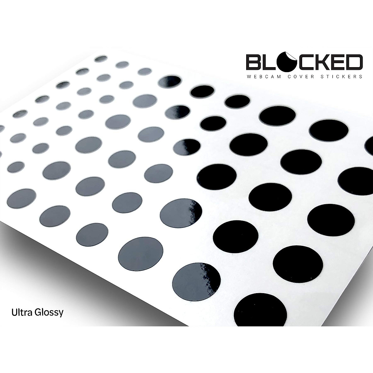 Webcam/Camera Vinyl Covers | 57 Low-Tack Reusable Webcam Sticker | 3-Sizes | Black 57-Pack (Ultra Glossy)