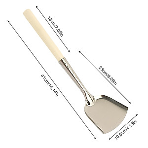 EMVANV Fireplace Ash Shovel, Long Handle Fire Pit Shovel, Pizza Oven Cleaner with Wooden Handle, Fireplace Trowel Charcoal Grill Ash Rake Gardening Fireplace Tools, for Household Camping Kicthen