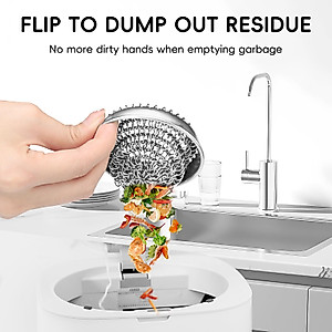 Kitchen Sink Drain Strainer, Wokdada Reversible Insert Mesh Sink Strainer, 304 Stainless Steel Sink Strainer, Clog-free Garbage Disposal Sink Catcher Strainer, 3.19 Inch Sturdy Metal Sink Screen