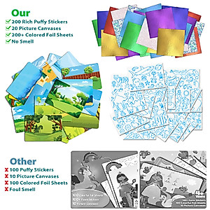 SOOVSY 200 Sheets Animals Foil Art Fun Kit for Kids, Foil Art for Kids Crafts Kit DIY Creative Activity Birthday Christmas Gift Travel Toys for 4 5 6 7 8 9 Years Old Kids Girls Boys Arts & Crafts