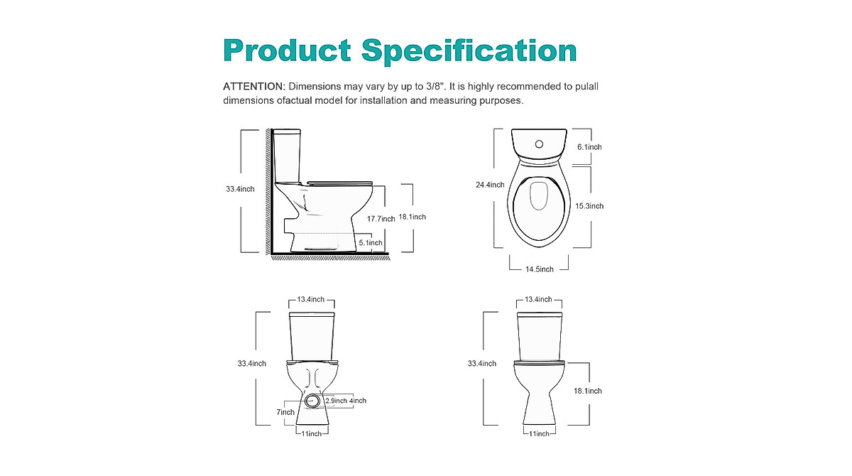 Simple Project 19-Inch Tall Elongated Toilet with Dual Flush
